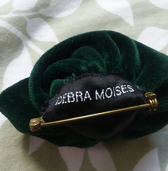 Debra Moises | Jewelry | Debra Moises Green Velvet Rose Pin | Poshmark